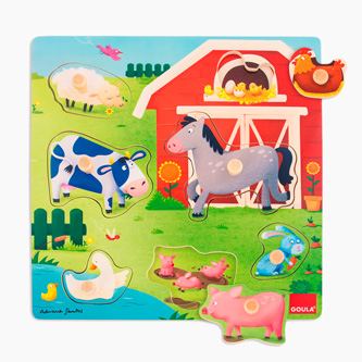 Puzzle bois enfant - Animaux de la ferme de Goula - Stikets