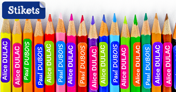 Etiquette autocollante personnalisée mini pour l'école - Stikets