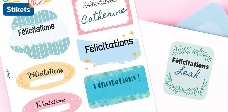 Etiquettes de Félicitation - Stikets