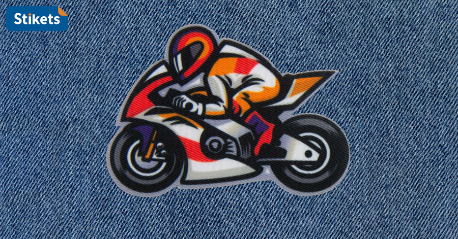 Patch thermocollant motif Moto de course pour textile - Stikets